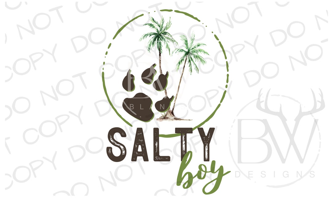 Salty Boy Logo PNG Beach Sublimation PNG Digital Download Beach Dog ...