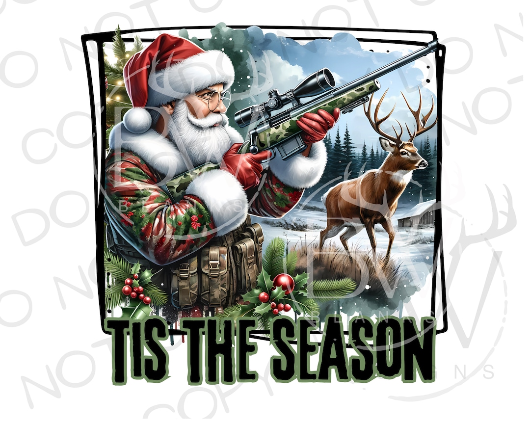 Camo Santa PNG | Digital Download | Santa Deer Hunting PNG | Christmas ...