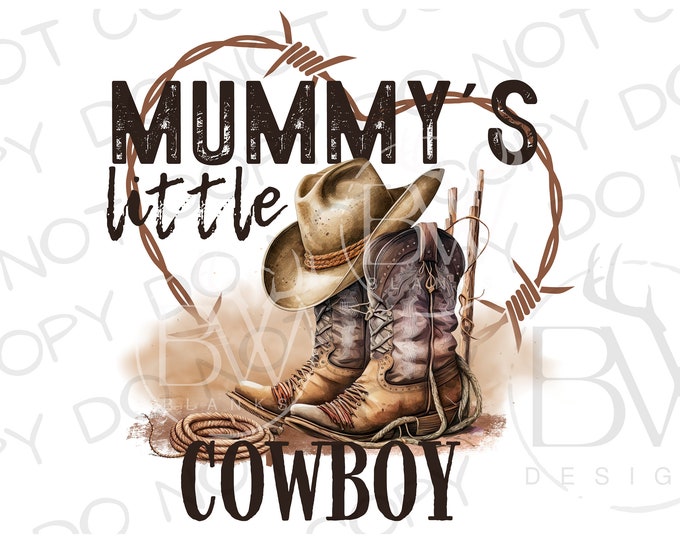 Mummy's Little Cowboy PNG | Digital Download | Cowboy Sublimation PNG ...