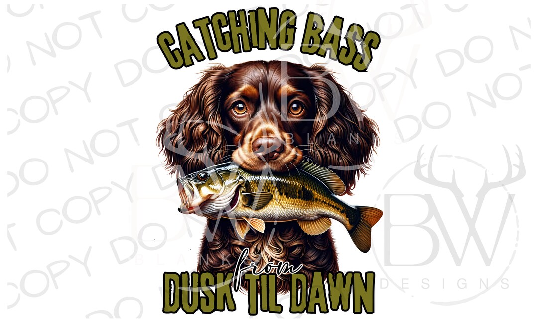 Bass Fishing Dog PNG | Digital Download | Large Mouth Bass Sublimation ...