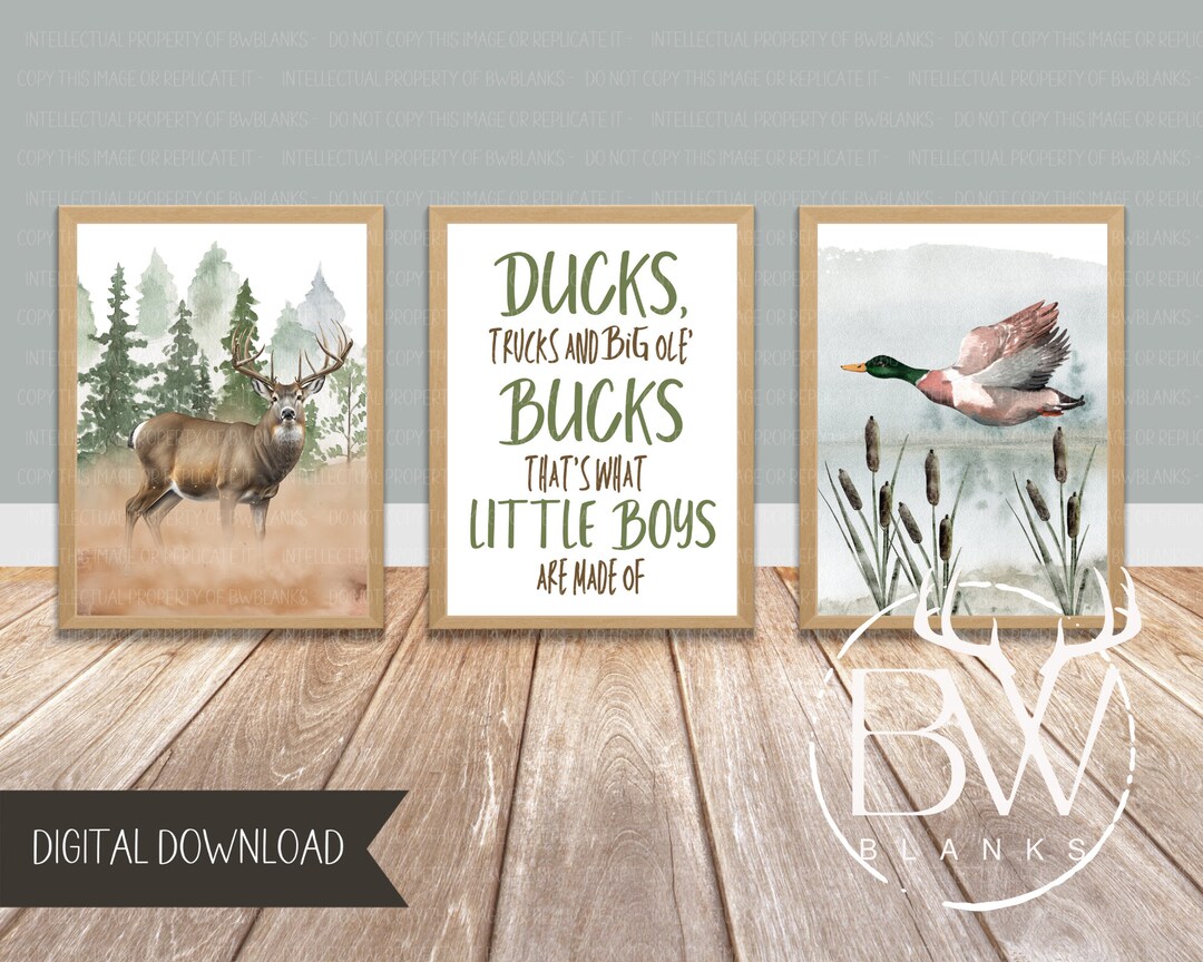 Duck Hunting Nursery Print | Deer Hunting Nursery Art | Mallard Duck ...