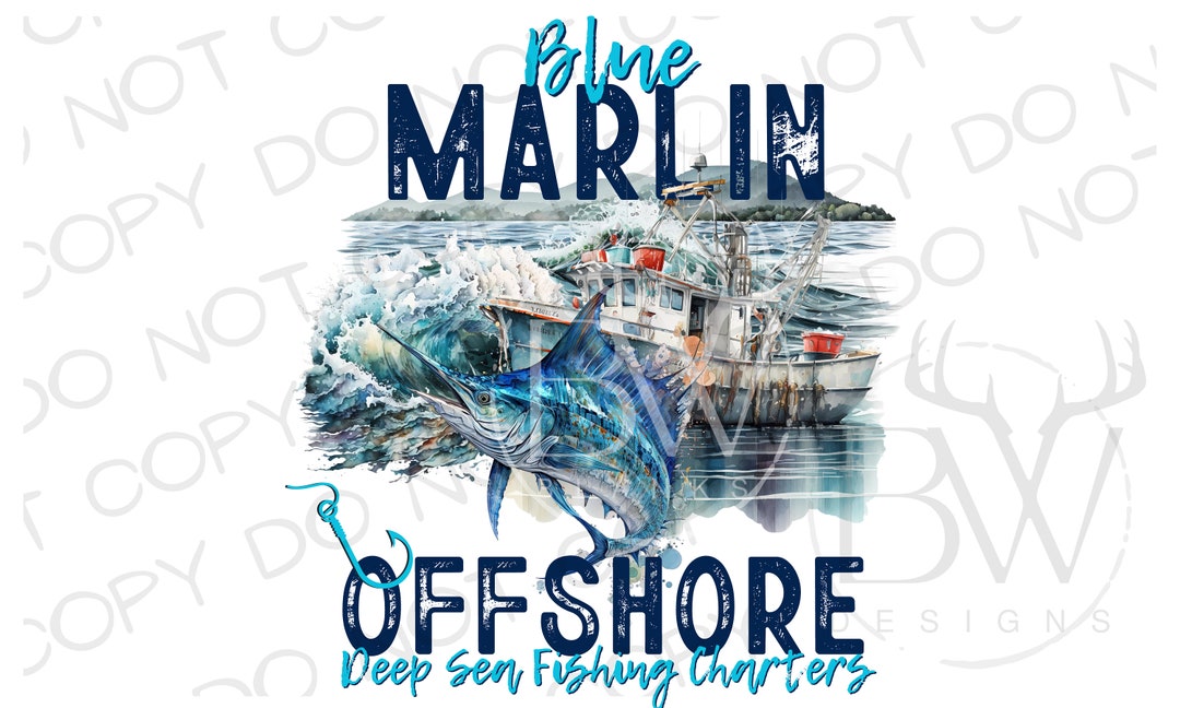Blue Marlin Sublimation PNG Digital Download Fishing Sublimation PNG ...