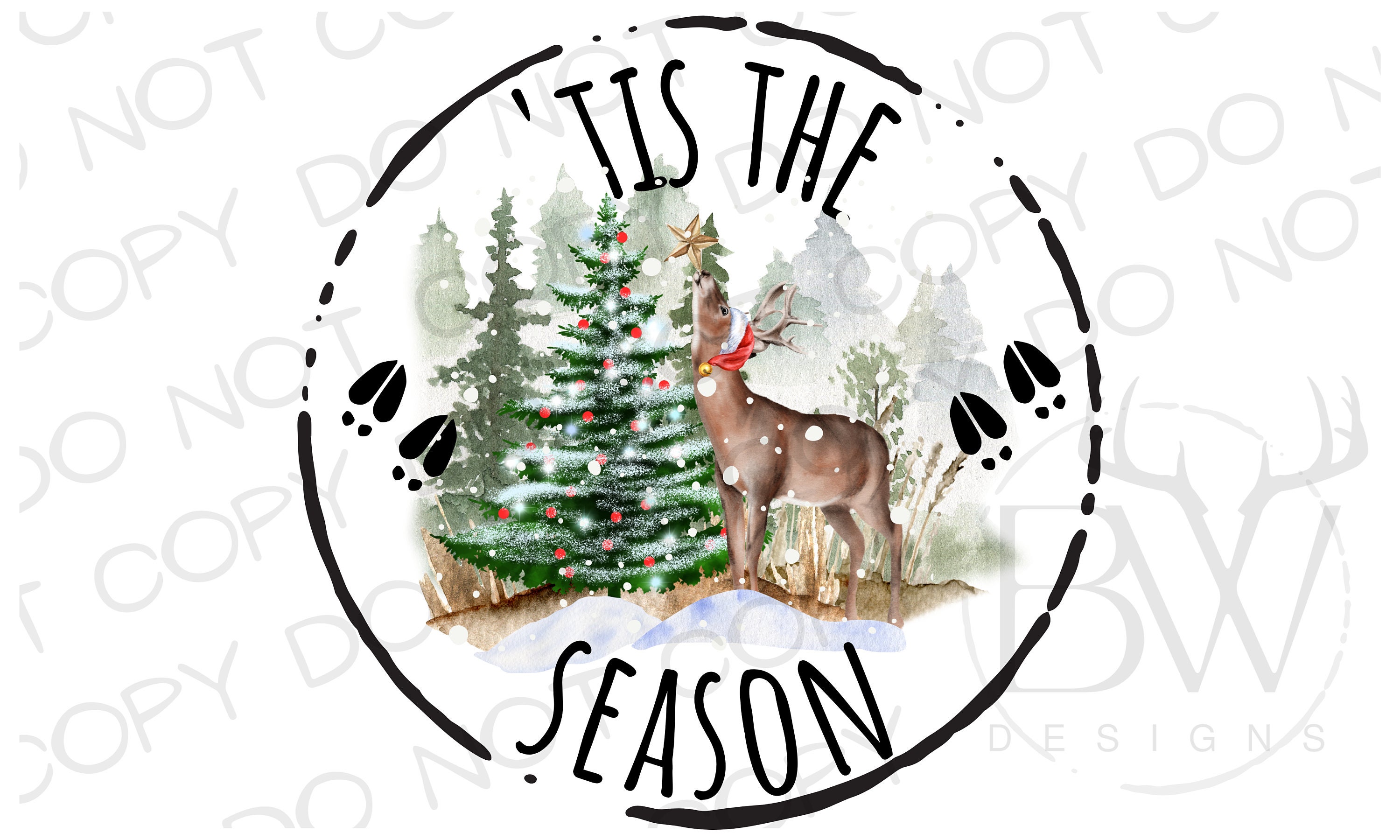 Christmas Deer PNG | Digital Download | Christmas Deer Hunting PNG ...