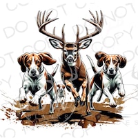 Hunting With Hounds Svg, Deer Hunting Scene, Hounds Running Deer Svg ...