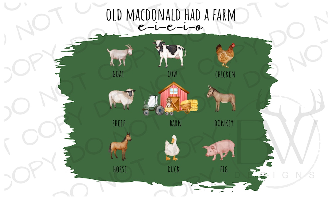 Old Macdonald PNG | Digital Download | Old Mcdonald Sublimation PNG ...