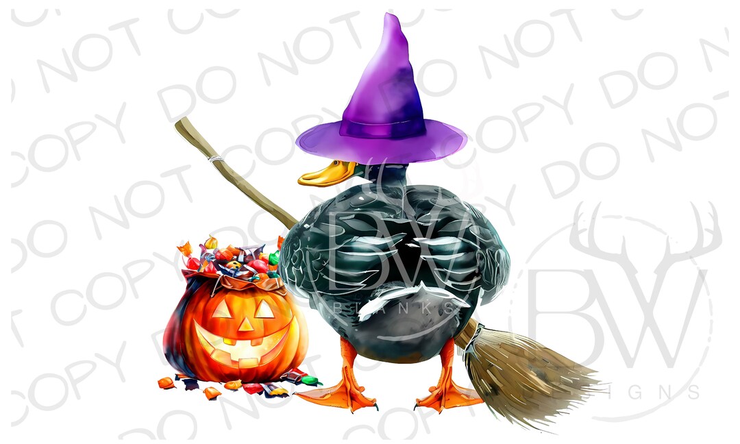 Witch Duck Hunting Halloween PNG | Digital Download | Halloween Duck ...