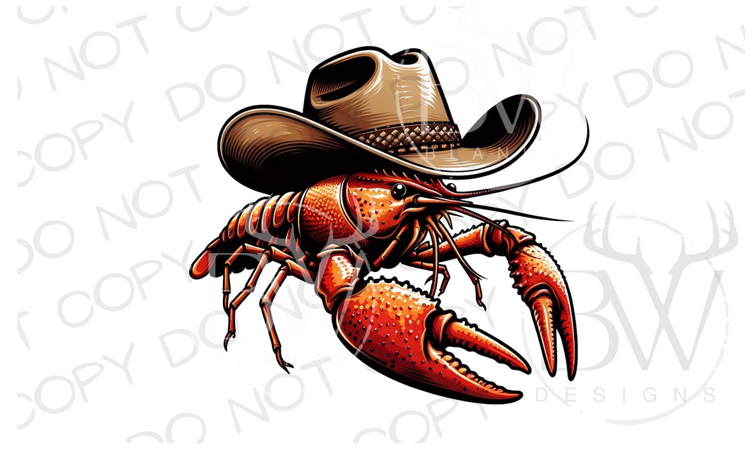Cowboy Hat Crawfish PNG | Digital Download | Crawfish Sublimation ...