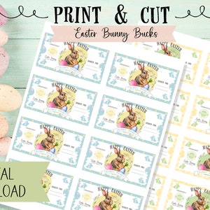 Printable Easter Bunny Money | Digital Download | Easter Egg Stuffer ...