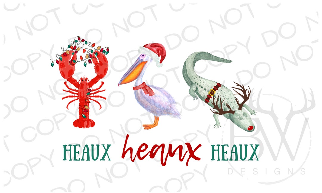 Heaux Heaux Heaux Cajun Christmas Trio PNG | Southern Christmas PNG ...