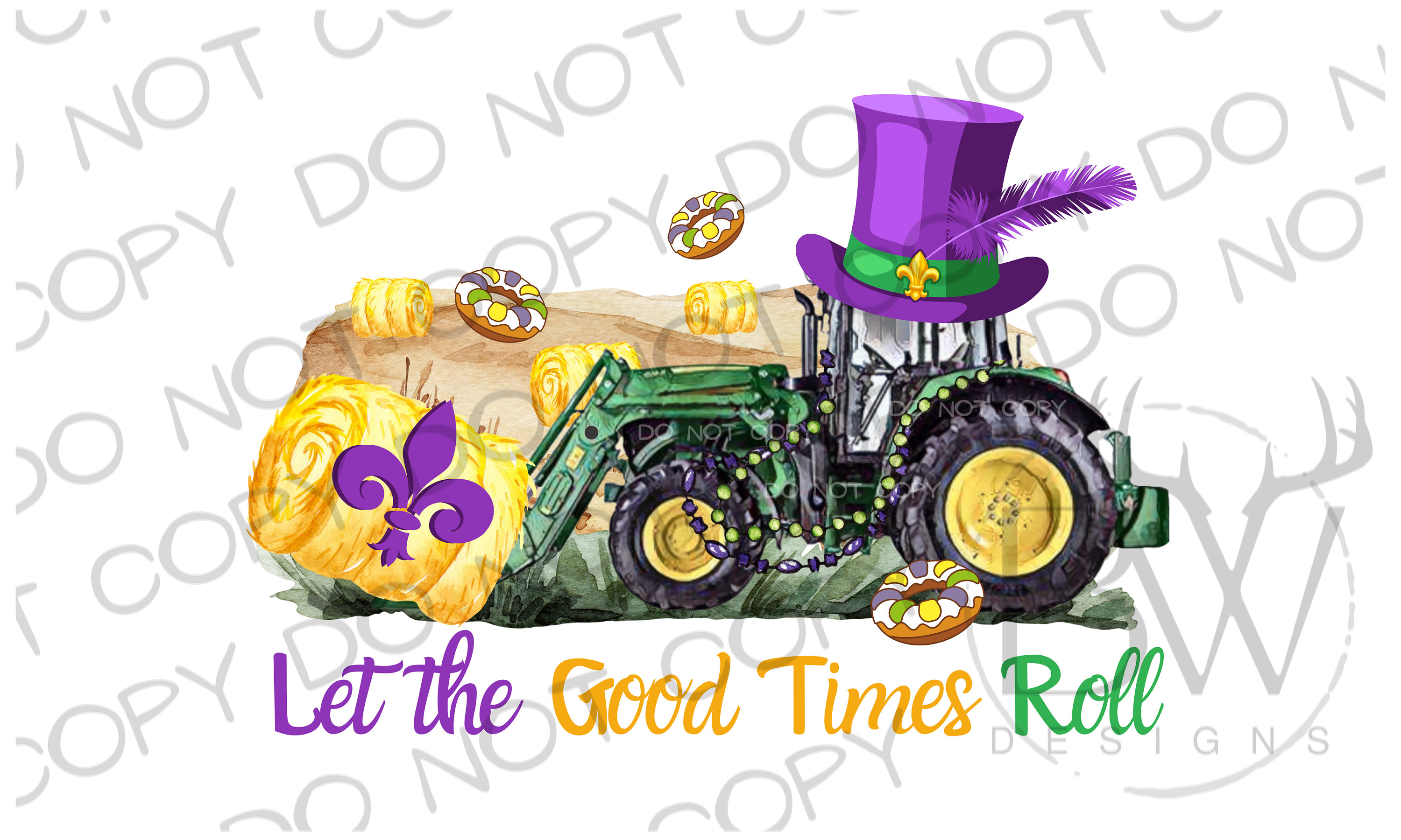 Let the Good Times Roll Mardi Gras PNG Tractor Sublimation - Etsy