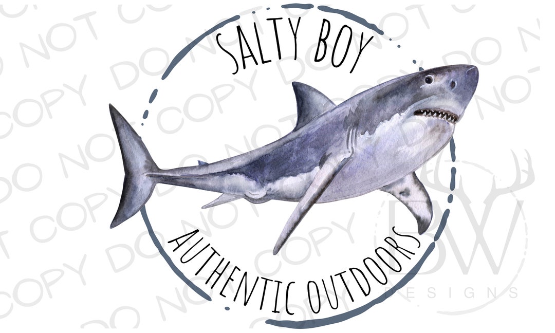 Salty Boy Shark PNG Digital Download Saltwater Fishing Sublimation PNG ...