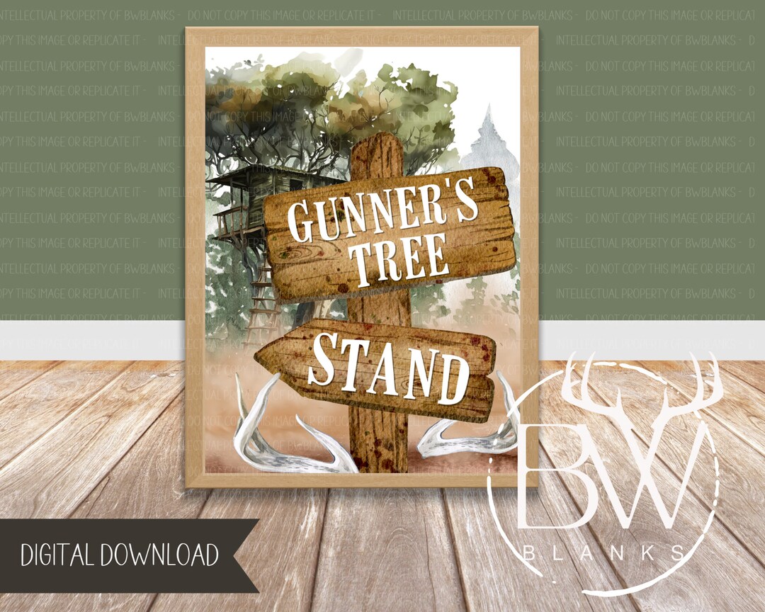 Personalized Deer Hunting Nursery Print | Tree Stand Art Print ...