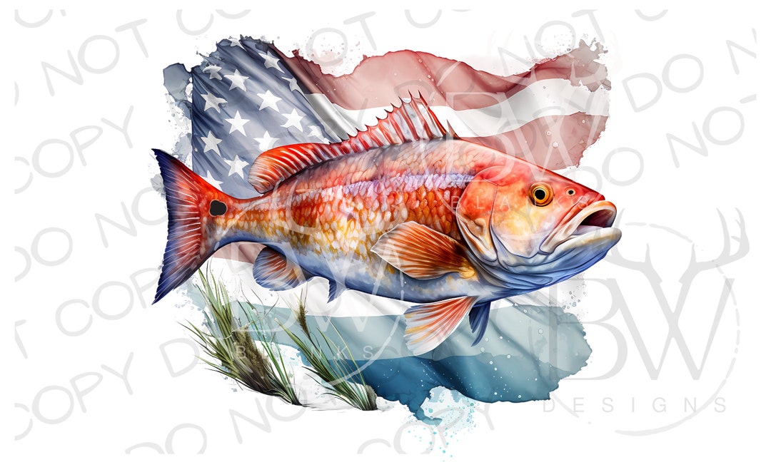 Redfish Sublimation PNG | Digital Download | Fishing Sublimation PNG ...