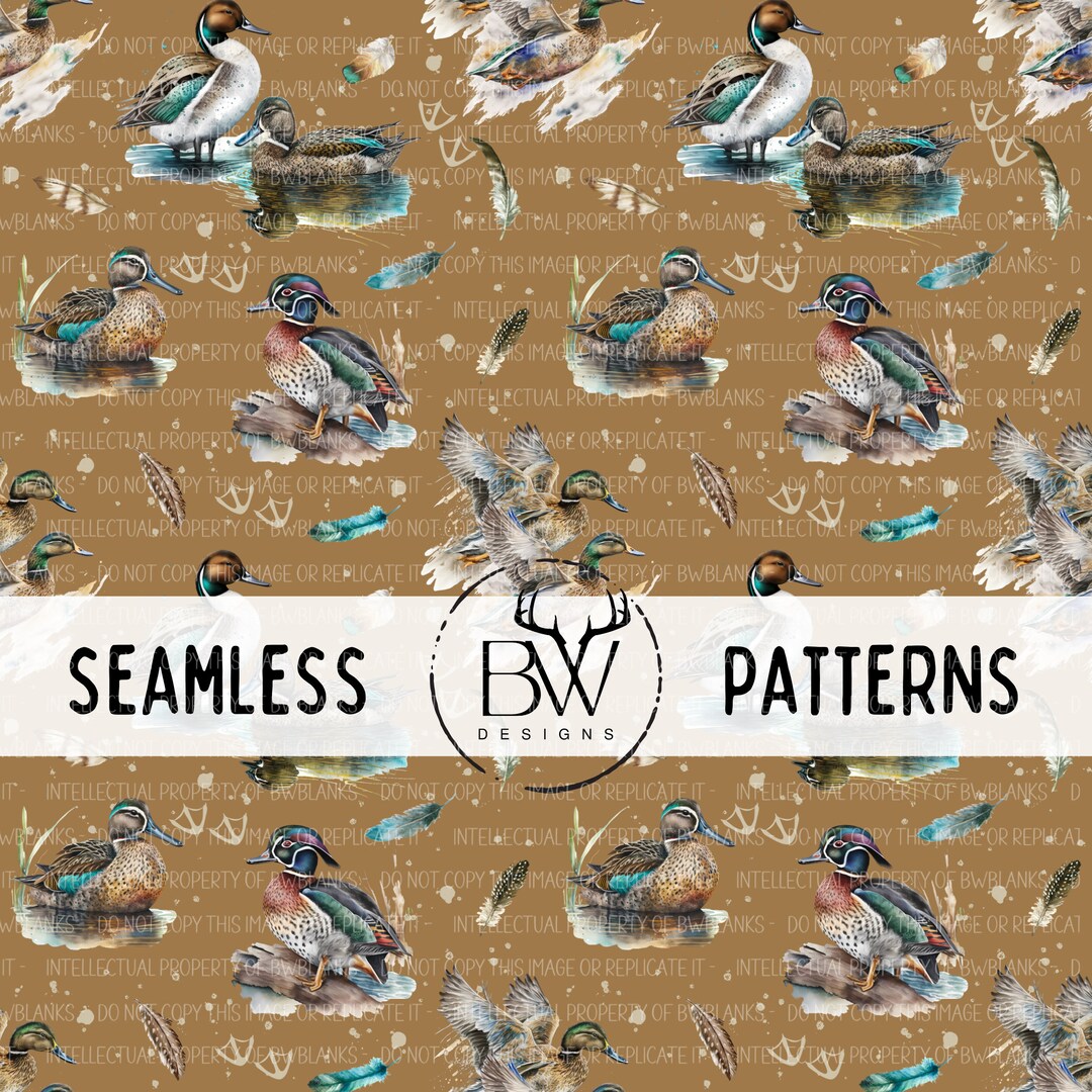 Duck Hunting Seamless Pattern | Digital Download | Hunting Seamless PNG ...