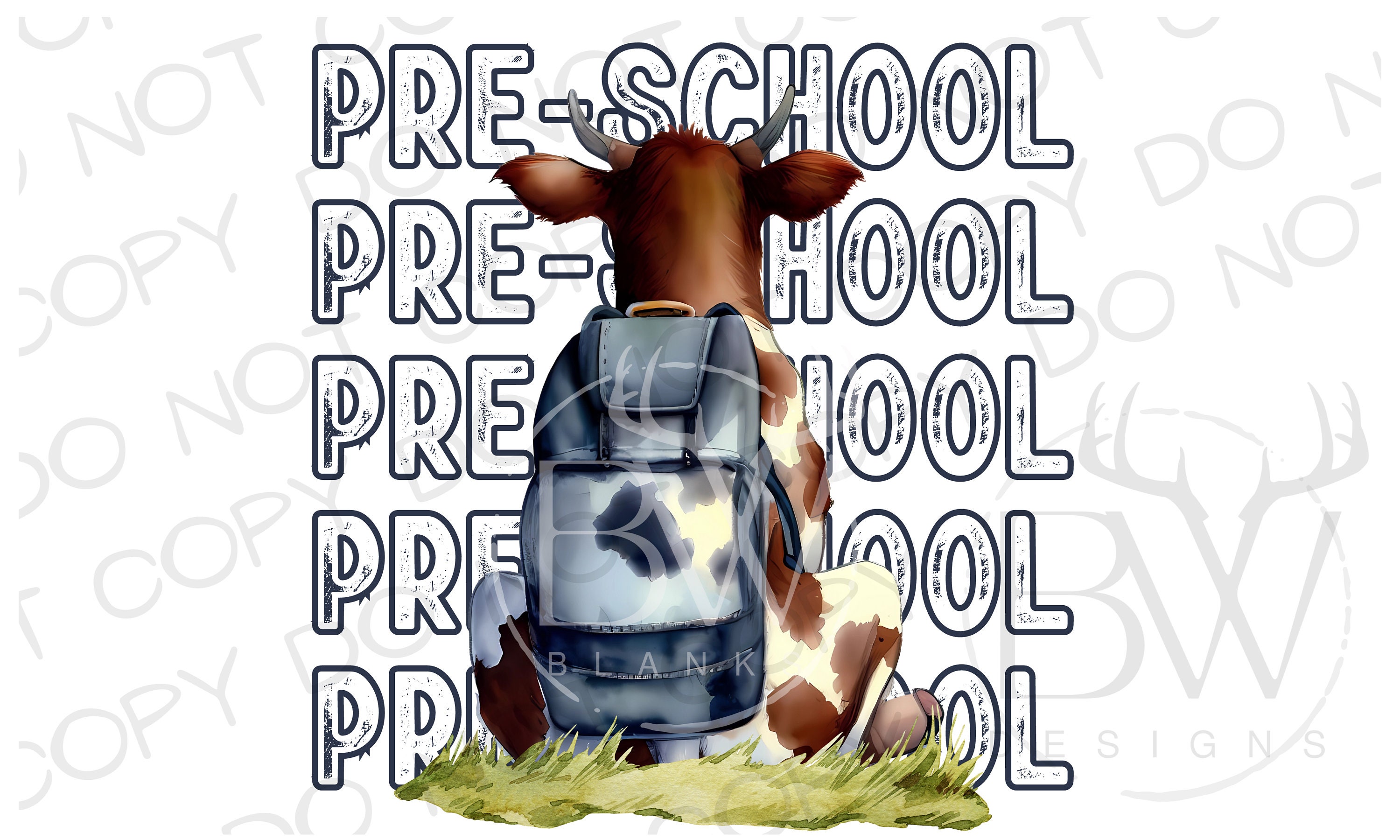 Back to School Cow Bundle PNG | Digital Download | Cow Sublimation PNG ...