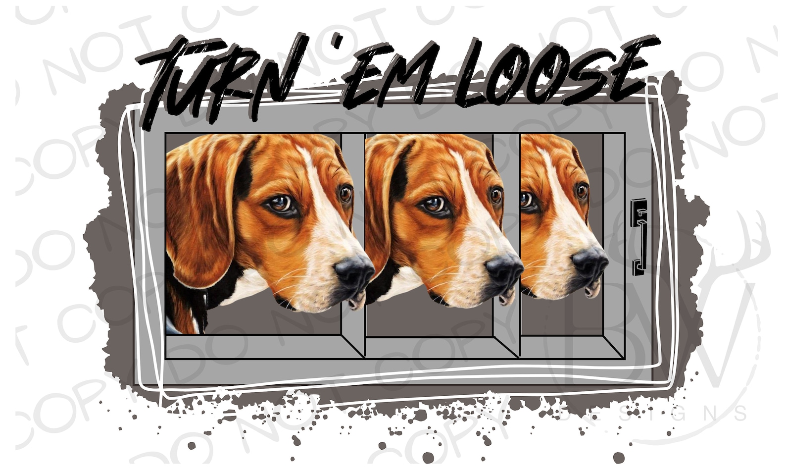 Turn 'em Loose Hunting Dog PNG Digital Download Blue - Etsy