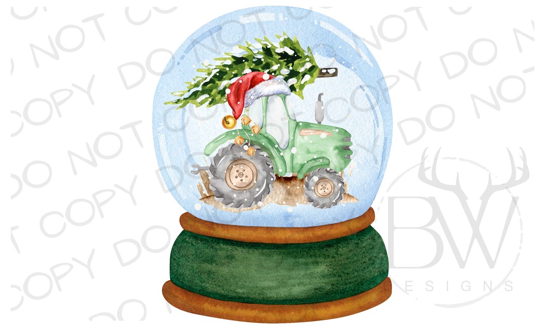 Snow Globe Christmas Tractor PNG | Digital Download | Tractor ...