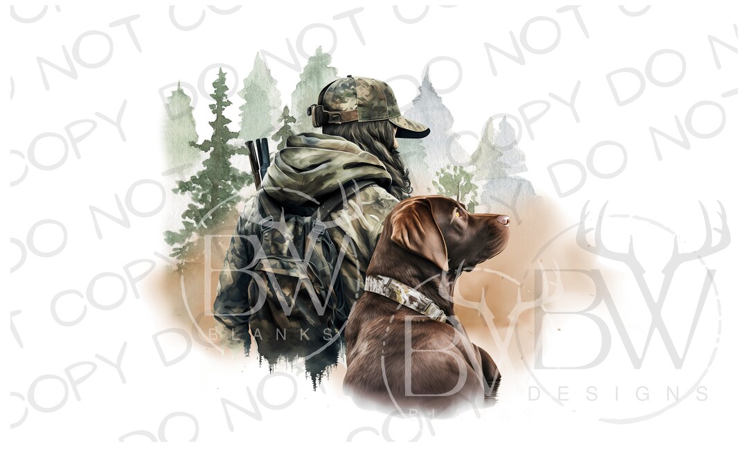 Watercolor Hunter PNG Digital Download Female Hunter PNG Camo Hunting ...