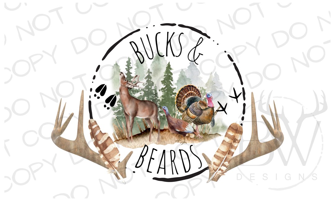 Bucks & Beards PNG | Digital Download | Deer Hunting PNG | Turkey ...