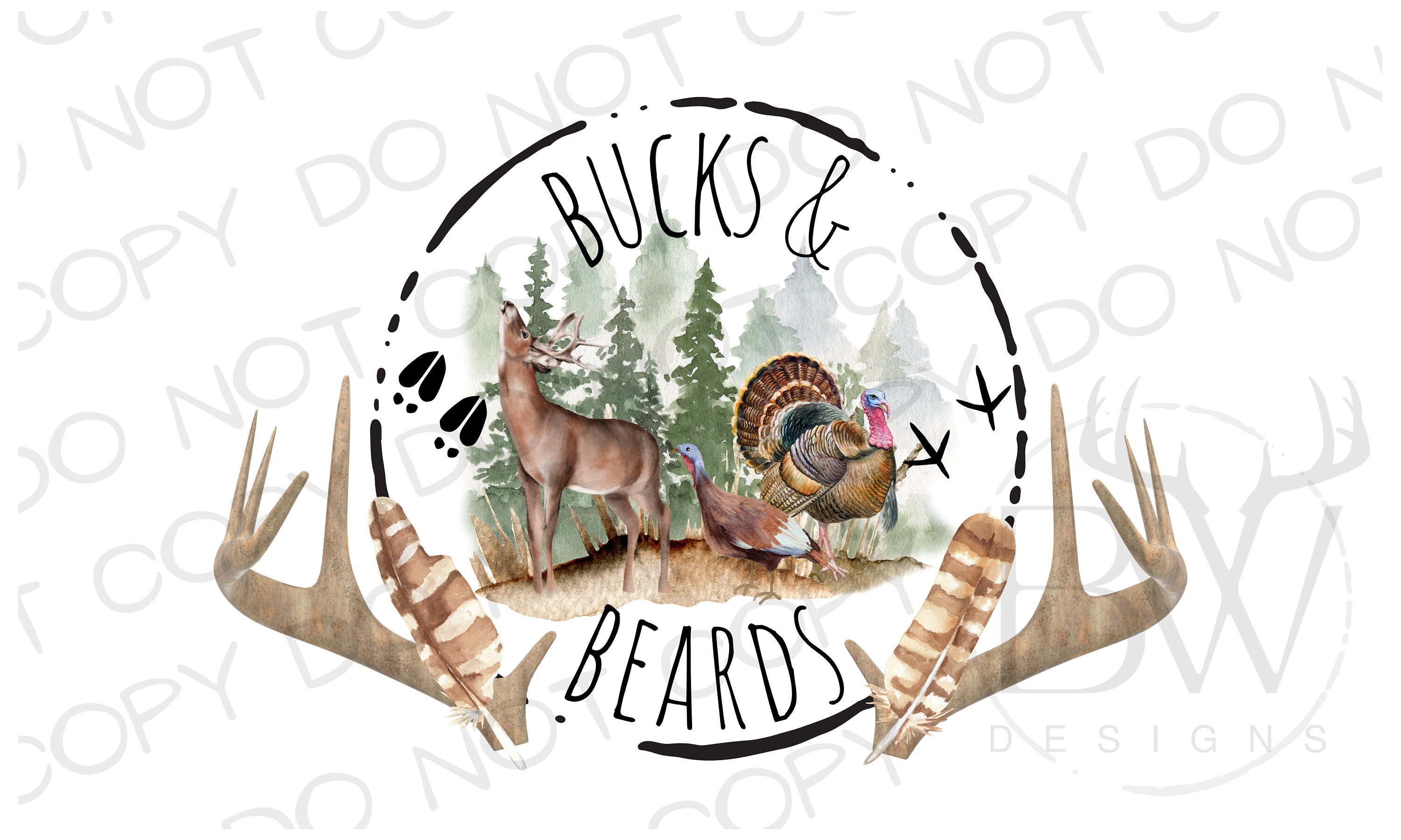 Bucks & Beards PNG | Digital Download | Deer Hunting PNG | Turkey ...