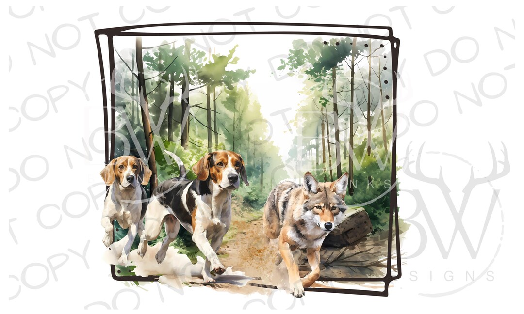 Walker Hunting Dog PNG | Digital Download | Coyote Hunting Sublimation ...