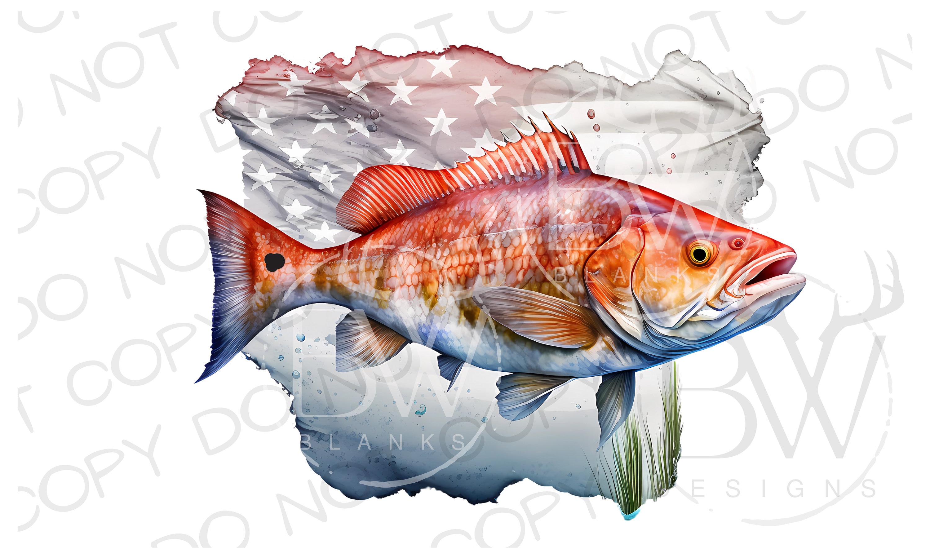 Redfish Sublimation PNG Digital Download Fishing - Etsy