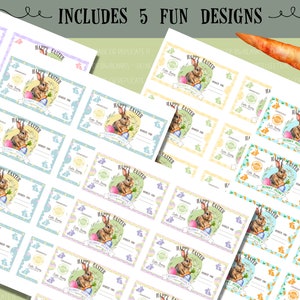 Printable Easter Bunny Money | Digital Download | Easter Egg Stuffer ...