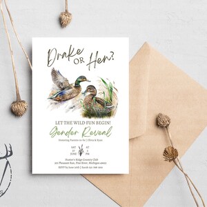 Duck Hunting Gender Reveal Invitation | Printable Duck Hunting ...