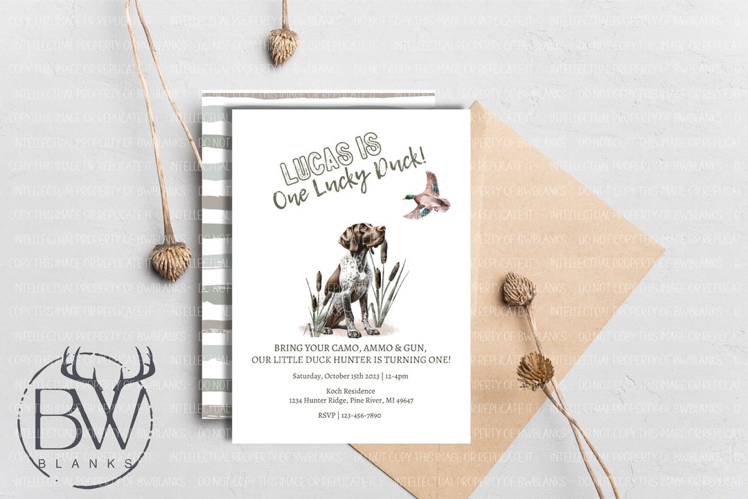 Duck Hunting Birthday Invitation Printable Mallard Duck Invitation ...