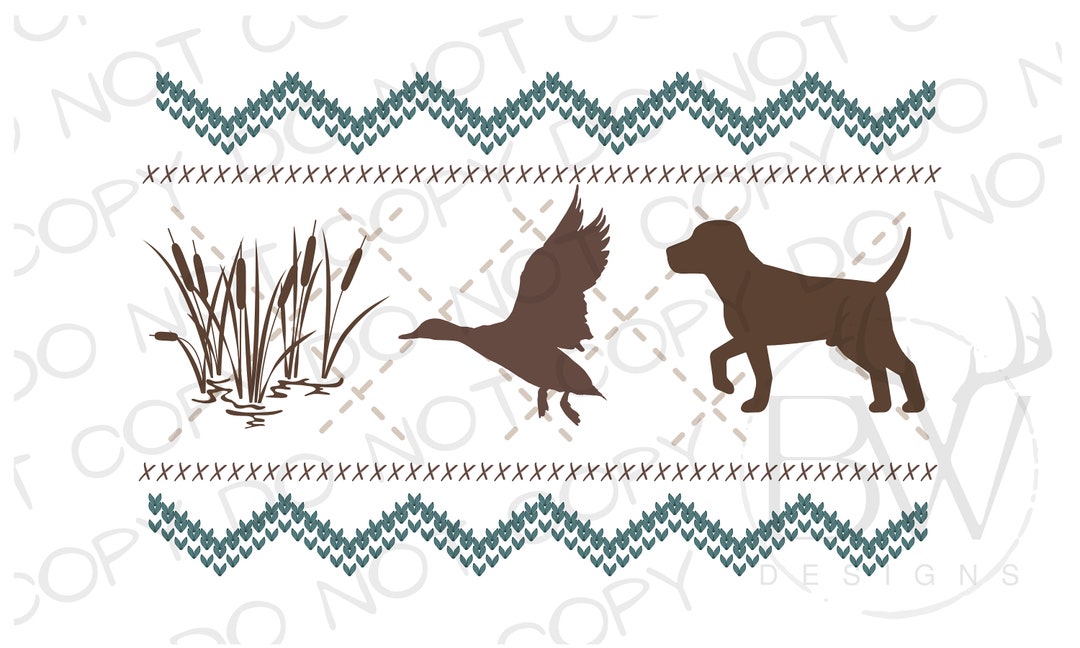 Faux Smocking Duck Hunting Pattern PNG Digital Download Duck Hunting ...