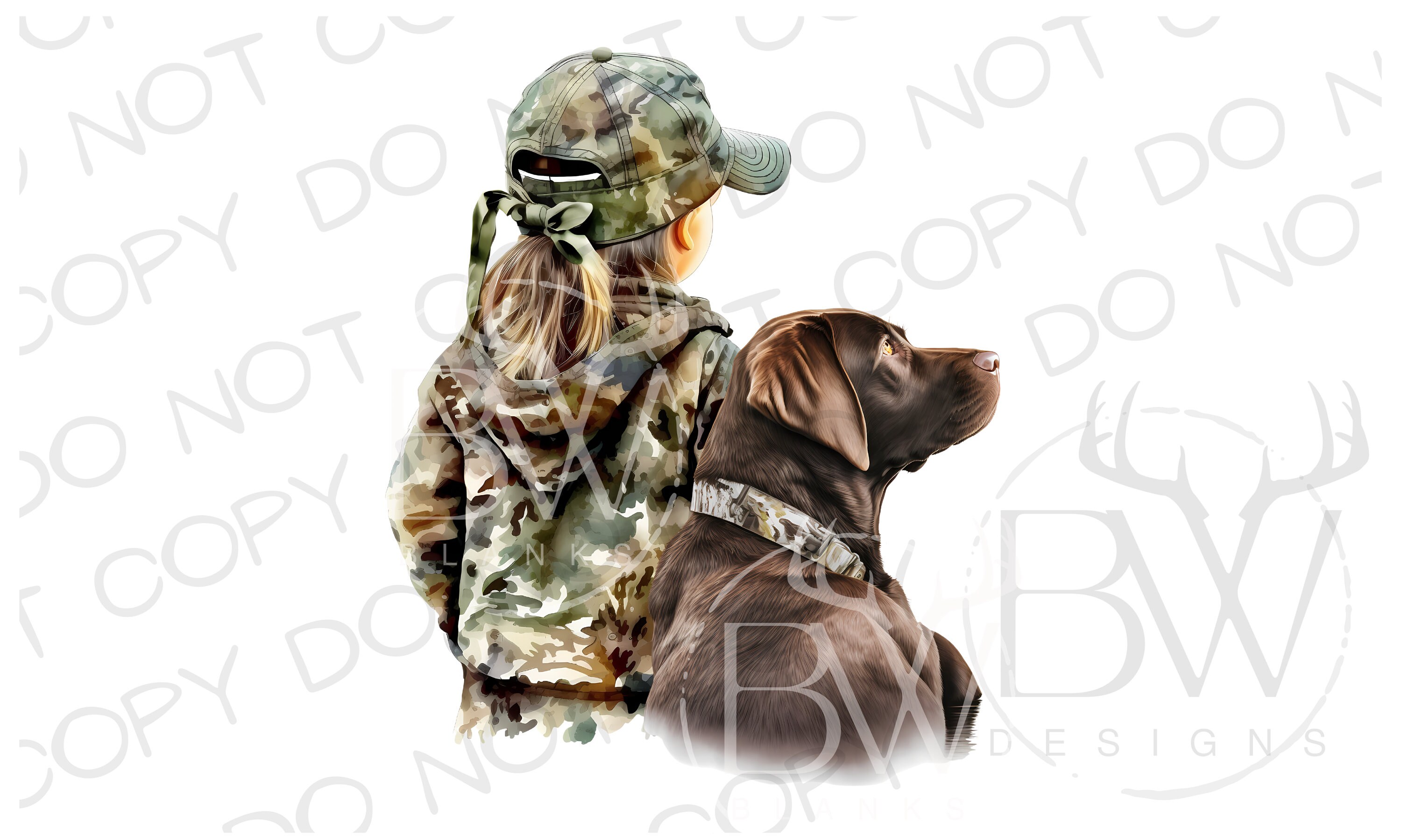 Little Girl Hunter PNG | Digital Download | Watercolor Hunter PNG ...