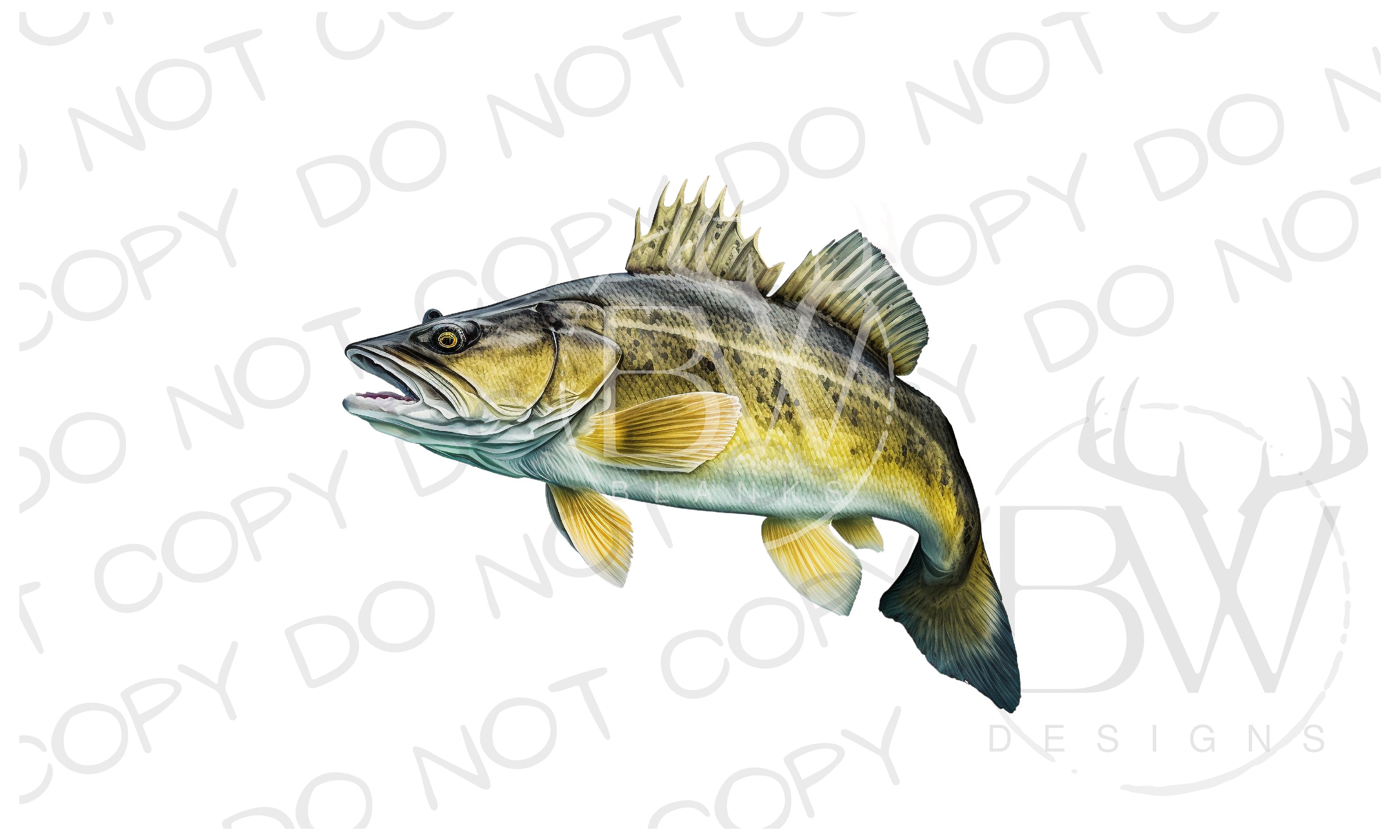 Walleye Sublimation PNG | Digital Download | Fishing Sublimation PNG ...