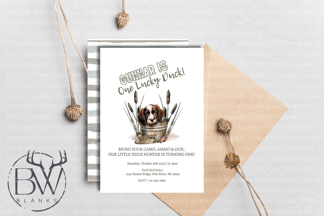 Duck Hunting Birthday Invitation | Printable Mallard Duck Invitation ...