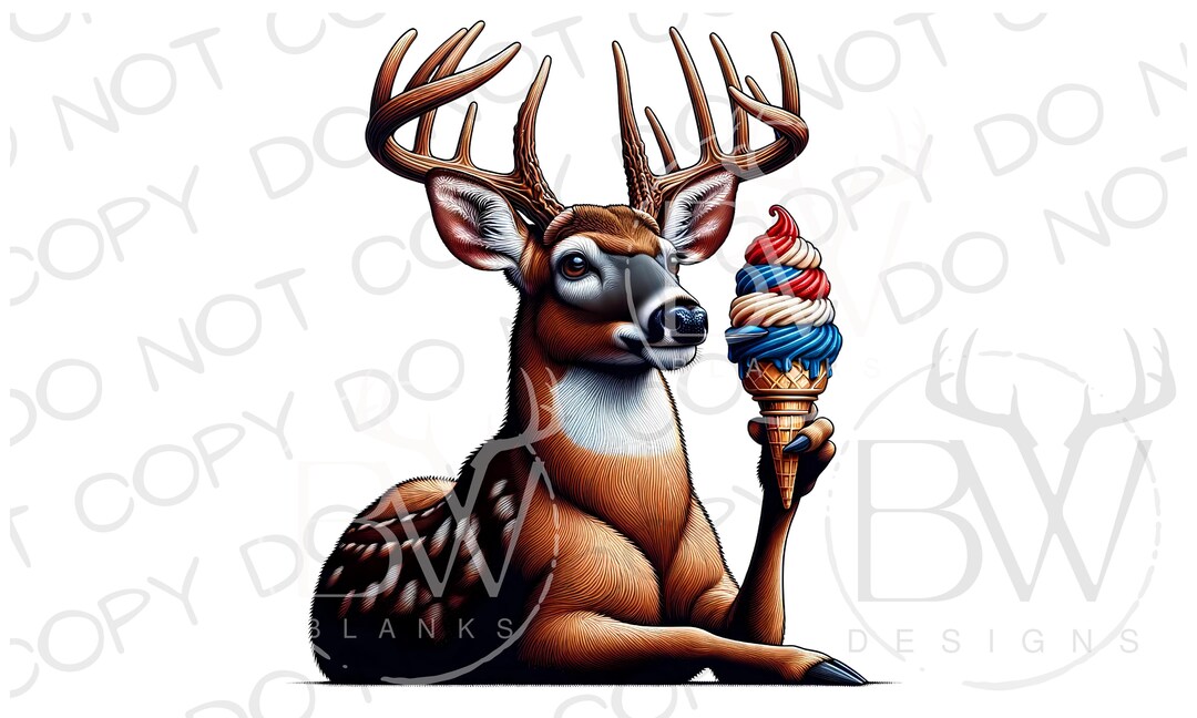 Ice Cream Deer PNG | Digital Download | Deer Hunting Sublimation PNG ...