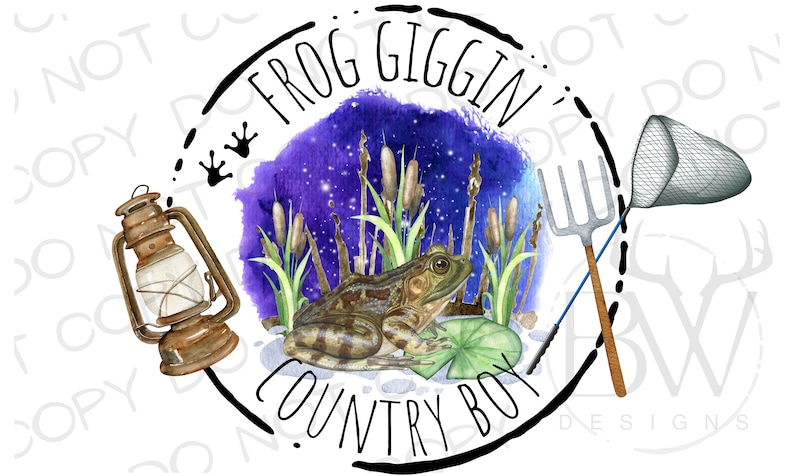 Frog Giggin' Country Boy PNG Digital Download frogging - Etsy
