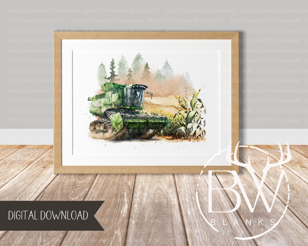 Combine Nursery Wall Art Tractor Nursery Print Tractor Nursery Decor ...