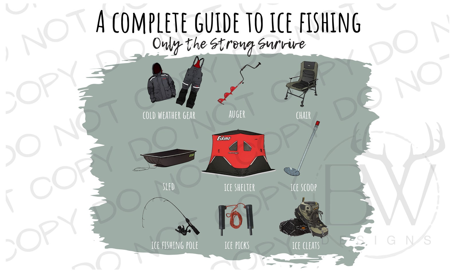 A Complete Guide to Ice Fishing PNG Digital Download - Etsy