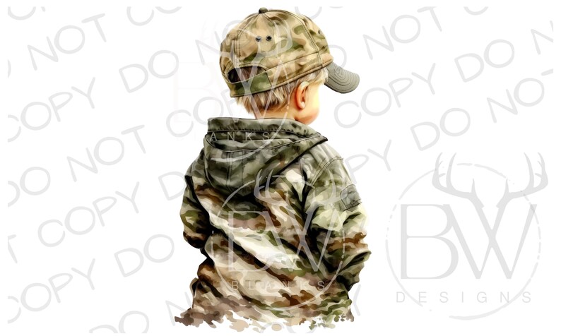 Little Boy Hunter PNG Digital Download Watercolor Hunter - Etsy