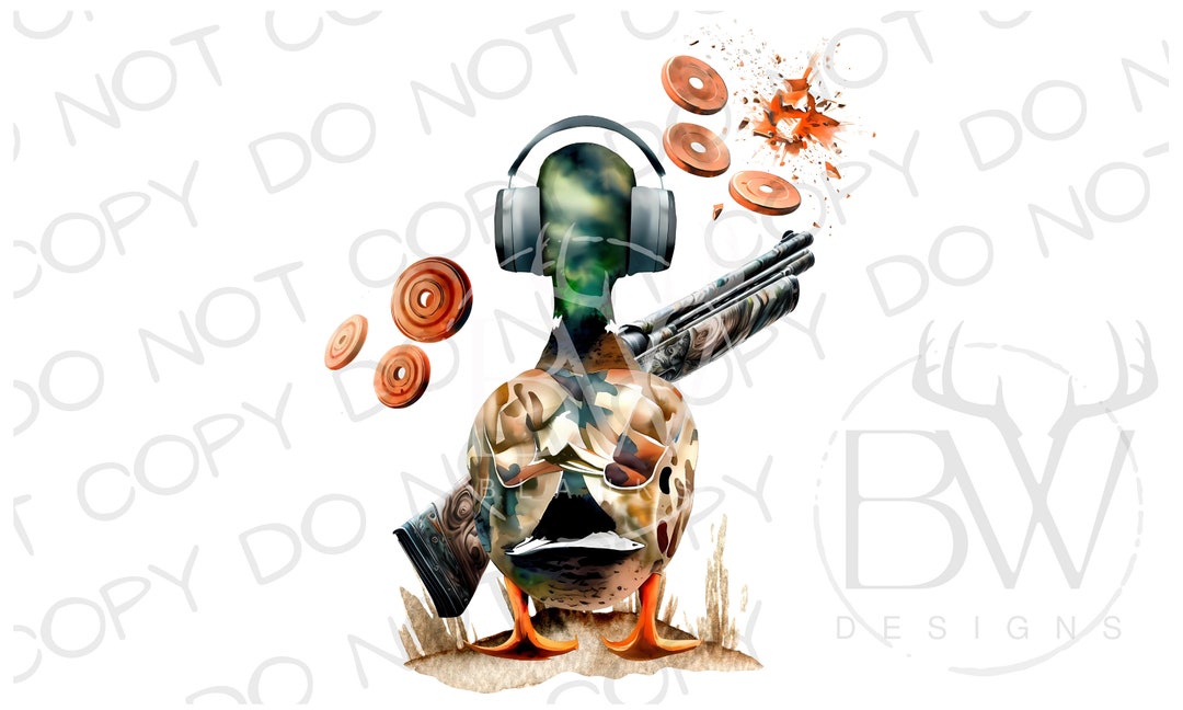 Trap Shooting PNG Digital Download Clay Pigeon Sublimation PNG Hunting ...