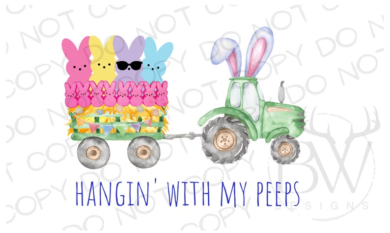 Hangin' With My Peeps Easter Tractor PNG Digital - Etsy