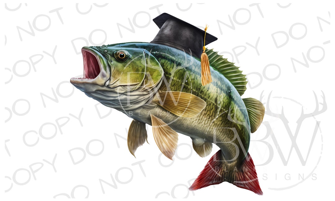 Bass Fishing Graduation PNG | Digital Download | Graduation Sublimation ...