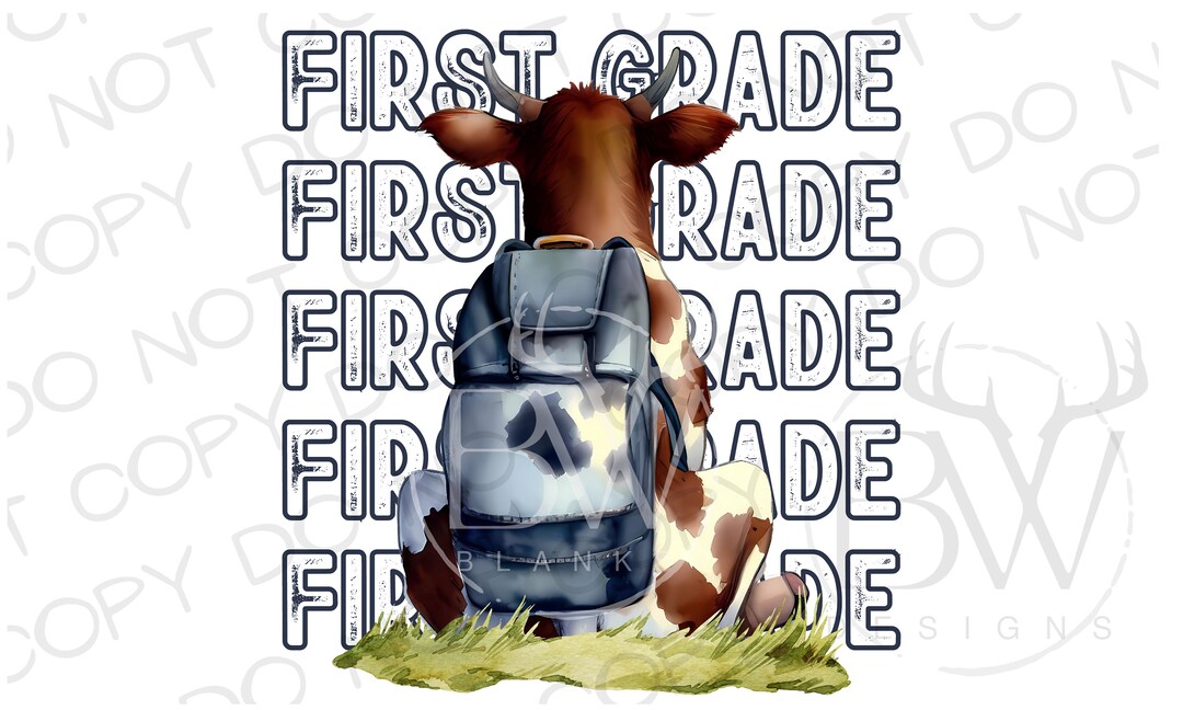 Back to School Cow PNG | Digital Download | Cow Sublimation PNG | Farm ...