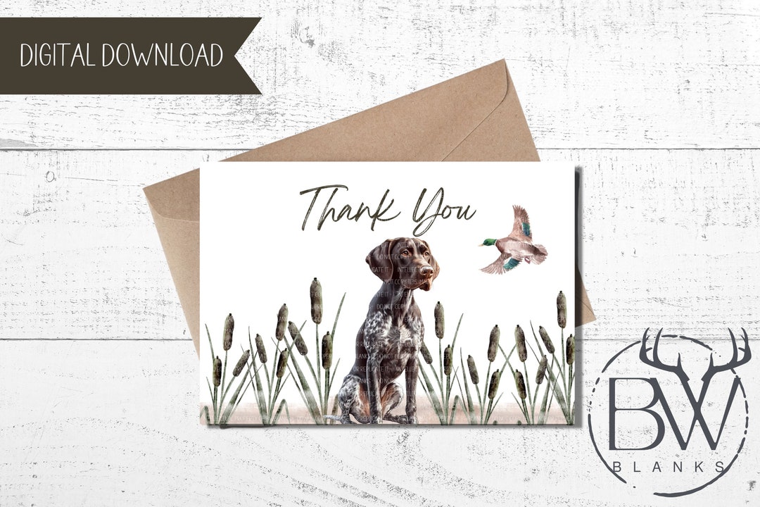 Duck Hunting Thank You Card | Digital Download | Printable Thank You ...