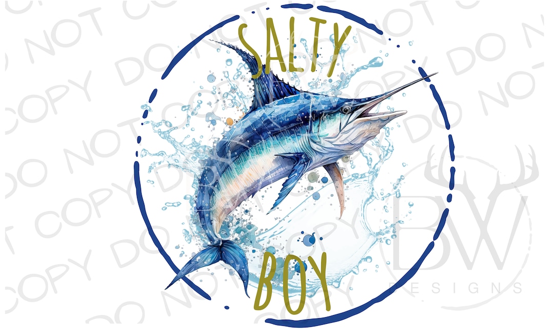 Salty Boy PNG | Digital Download | Fishing Sublimation PNG | Saltwater ...