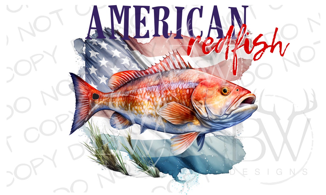 American Redfish PNG Digital Download Fishing Sublimation PNG Saltwater ...
