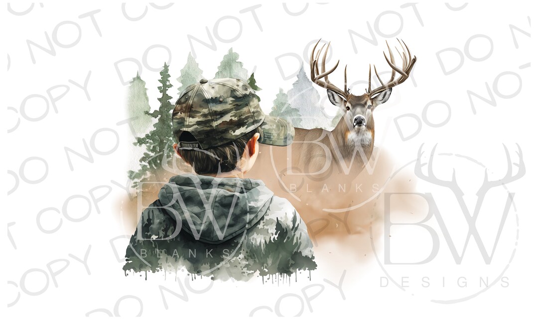 Little Boy Hunter PNG | Digital Download | Watercolor Hunter PNG | Camo ...
