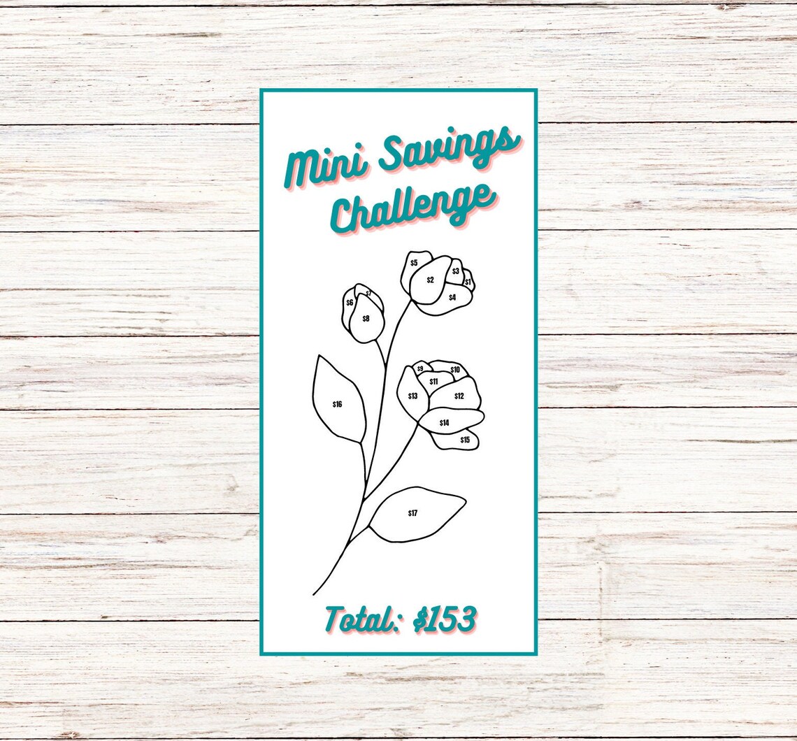 Mini Savings Challenge Tracker | Save Money Fast and Easy ...