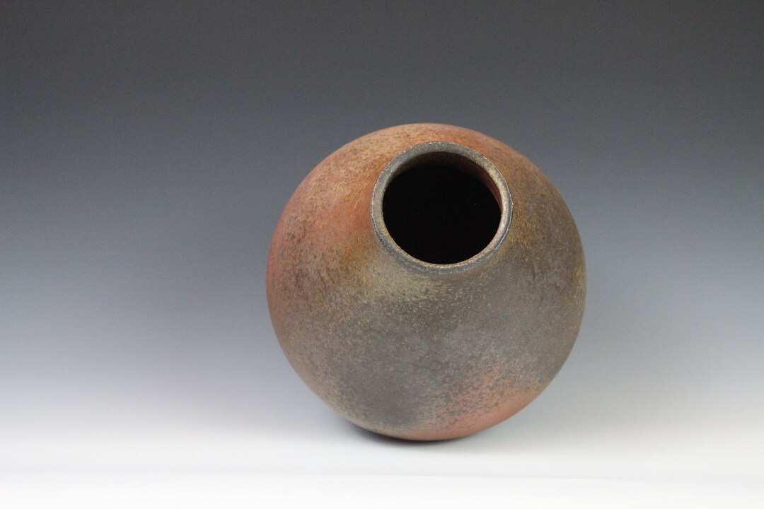 Wood Fired Vase, Deep Bronze Large Vase, Wood Ash Vase, Rustic Vase ...