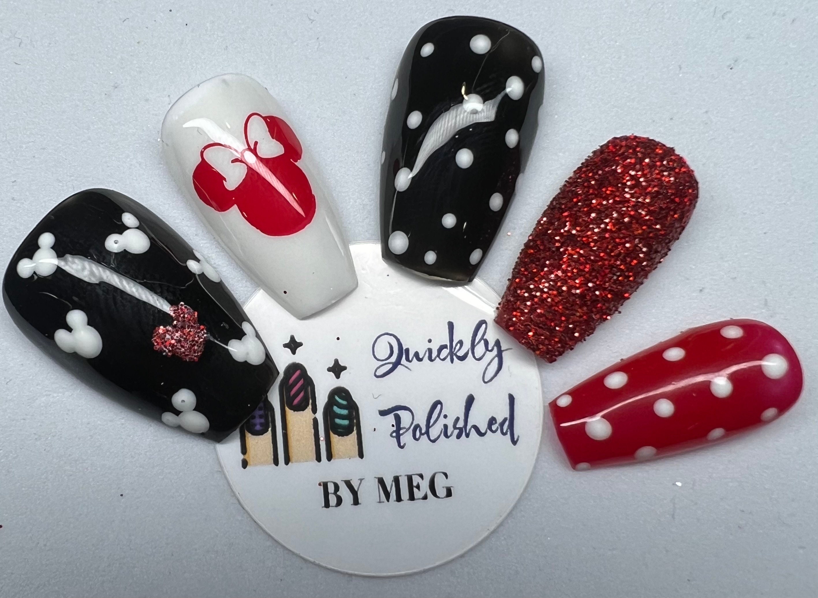 Minnie Mouse Inspired Nails