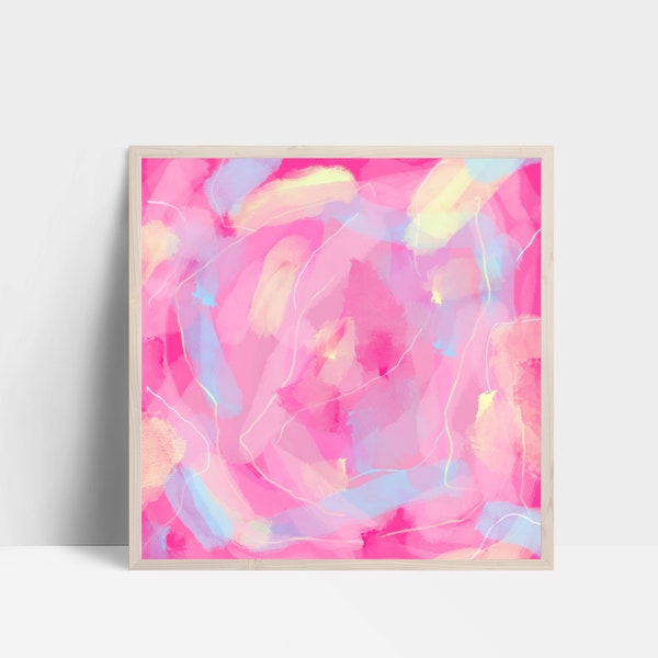 Pink Abstract Art - Etsy